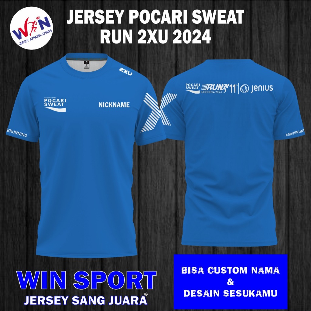 Jual Jersey Running Pocari Sweat Run 2XU 2024 – Baju Lari Dryfit Pria ...