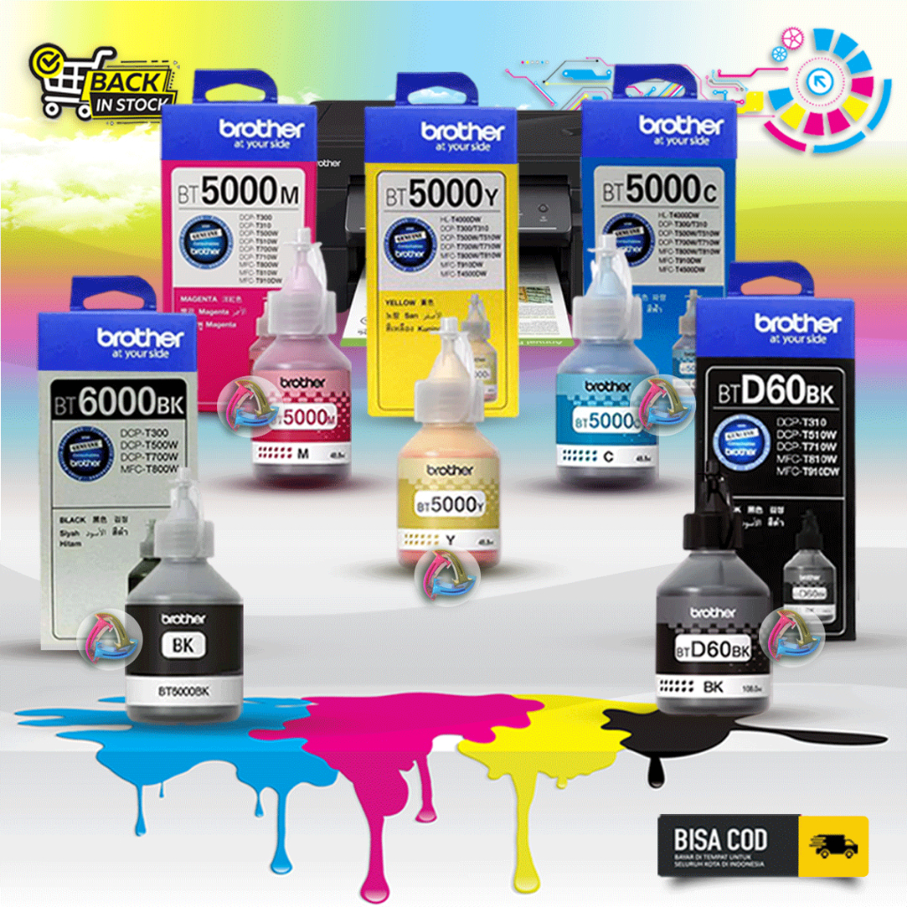 Jual Tinta printer brother bt5000 bt6000 d60bk DCP T710W DCP T300 DCP ...