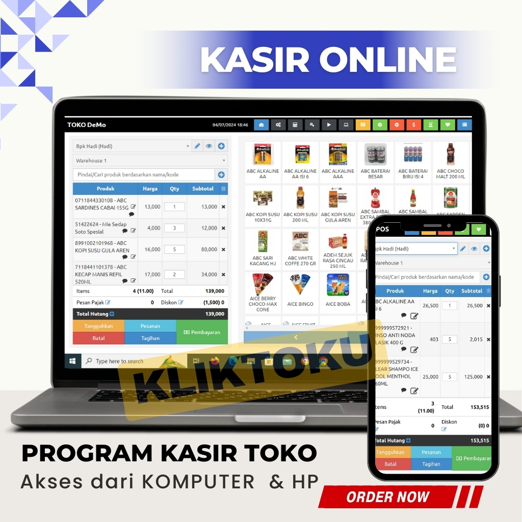 Jual Program Kasir Toko Berbasis Web Online bisa di Komputer dan HP/Aplikasi Web Retail Toko ...