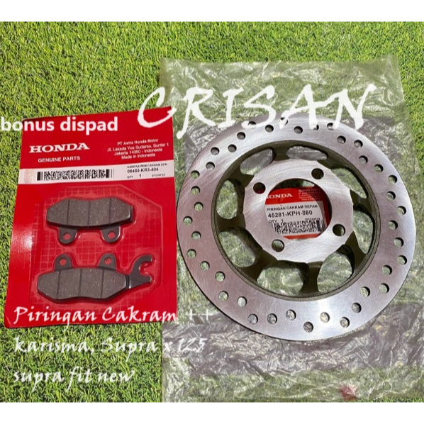 Jual [BONUS KAMPAS REM DEPAN] PIRINGAN CAKRAM DEPAN KARISMA SUPRA X 125 SUPRA X 125 FI HONDA KPH ...