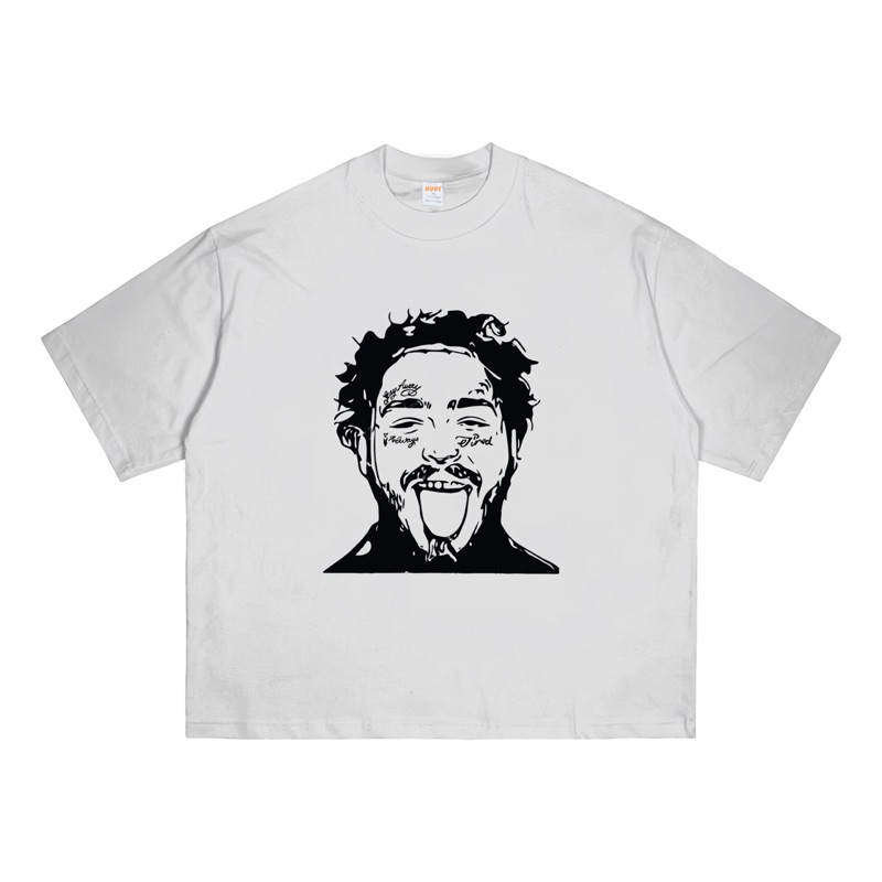 Jual Huge Tshirt Boxy 16s Tshirt boxyfit heavyweight putih post Malone ...