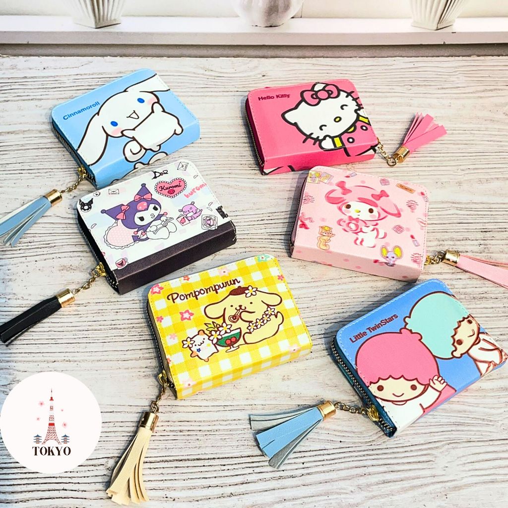 Jual Dompet Lipat Sanrio Kanvas V2 MN-1421 Kuromi Cinnamoroll Hello ...