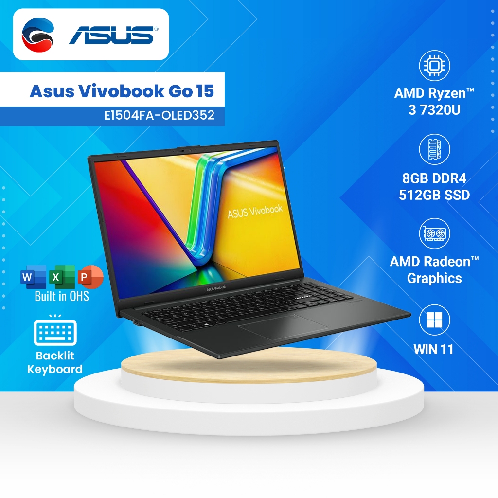 Jual ASUS Laptop Vivobook Go 15 E1504FA OLED352 AMD Ryzen R3 7320U 8GB ...