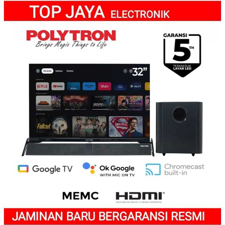 Jual LED TV POLYTRON 32 INCH SMART GOOGLE TV/LED POLYTRON 32 INCH ...
