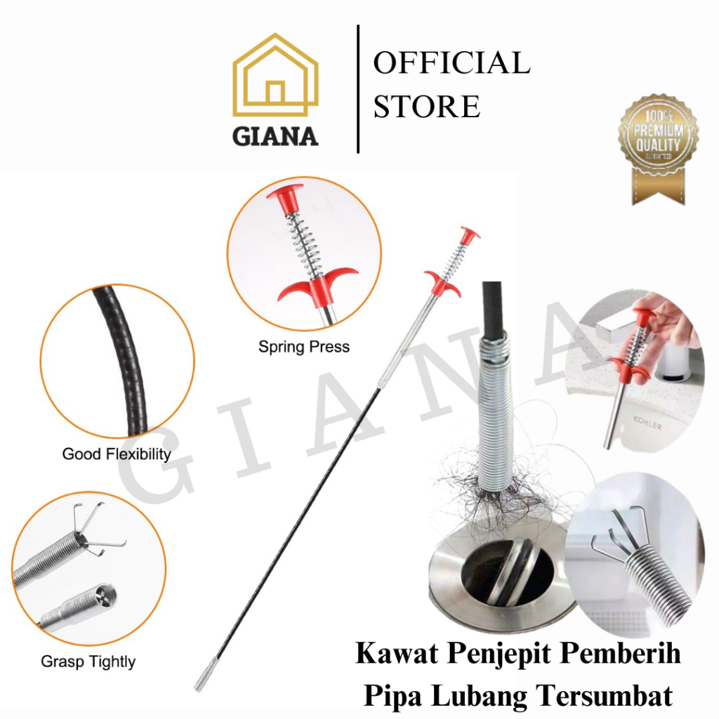 Jual GIA Kawat Penjepit Lobang Pipa Kawat Pencapit Lubang Wastafel Pembersih Saluran Pipa 60CM ...
