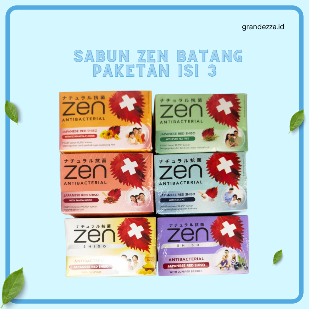 Jual (Paketan isi 3Pcs) Sabun Zen Batang Bar Soap 70gr Banded isi 3 Pcs ...
