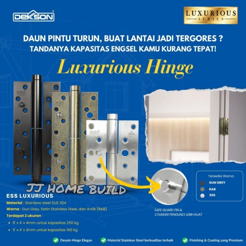 Jual Engsel Dekson Stainless / LUXURIOUS HINGE 5" / Engsel Pintu Berat ...
