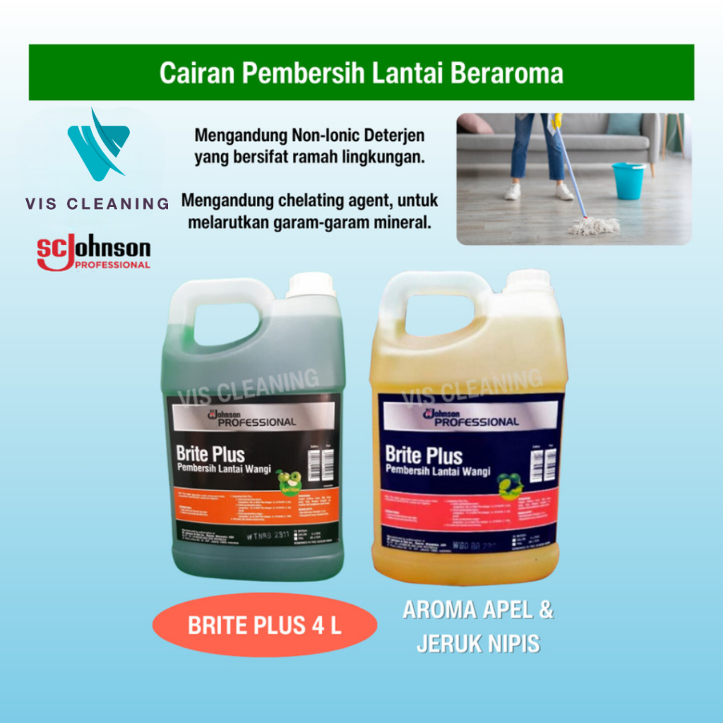 Jual SC Johnson Cairan Pembersih Lantai - Brite Plus 4L | Shopee Indonesia