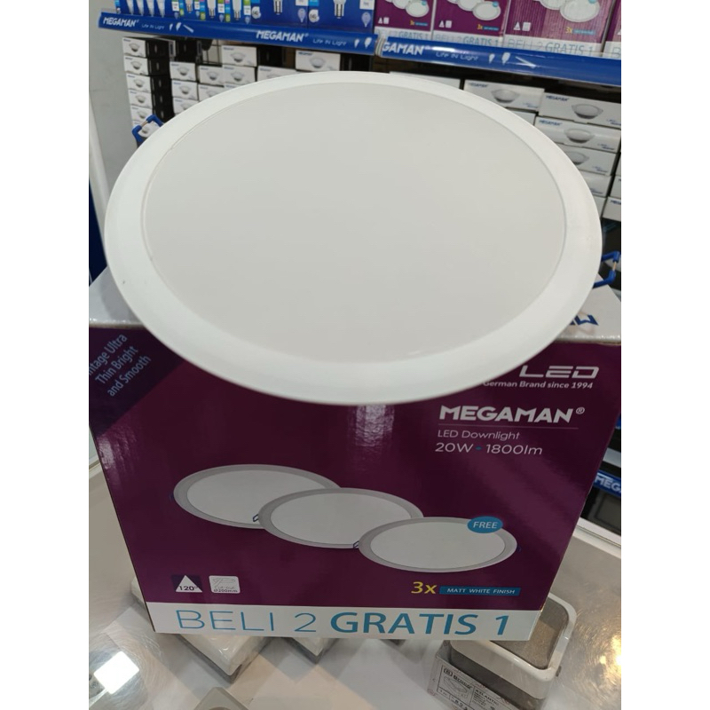 Jual Lampu LED downlight bulat 20 watt 6500k isi 3 pcs | Shopee Indonesia