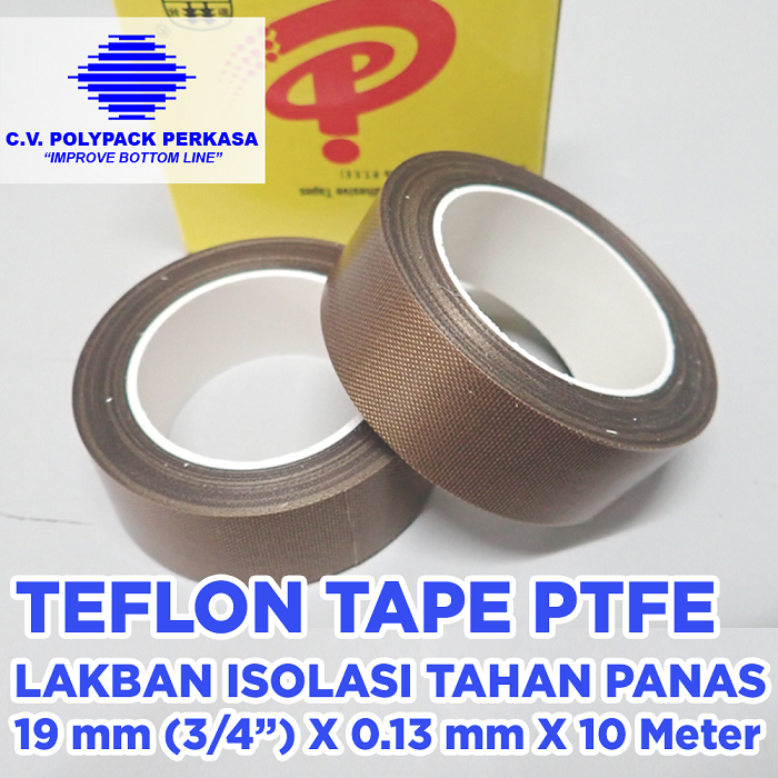 Jual Teflon Tape PTFE Isolasi Tahan Panas ukuran 19mm (3/4") X 0.13mm X 10 meter | Shopee Indonesia