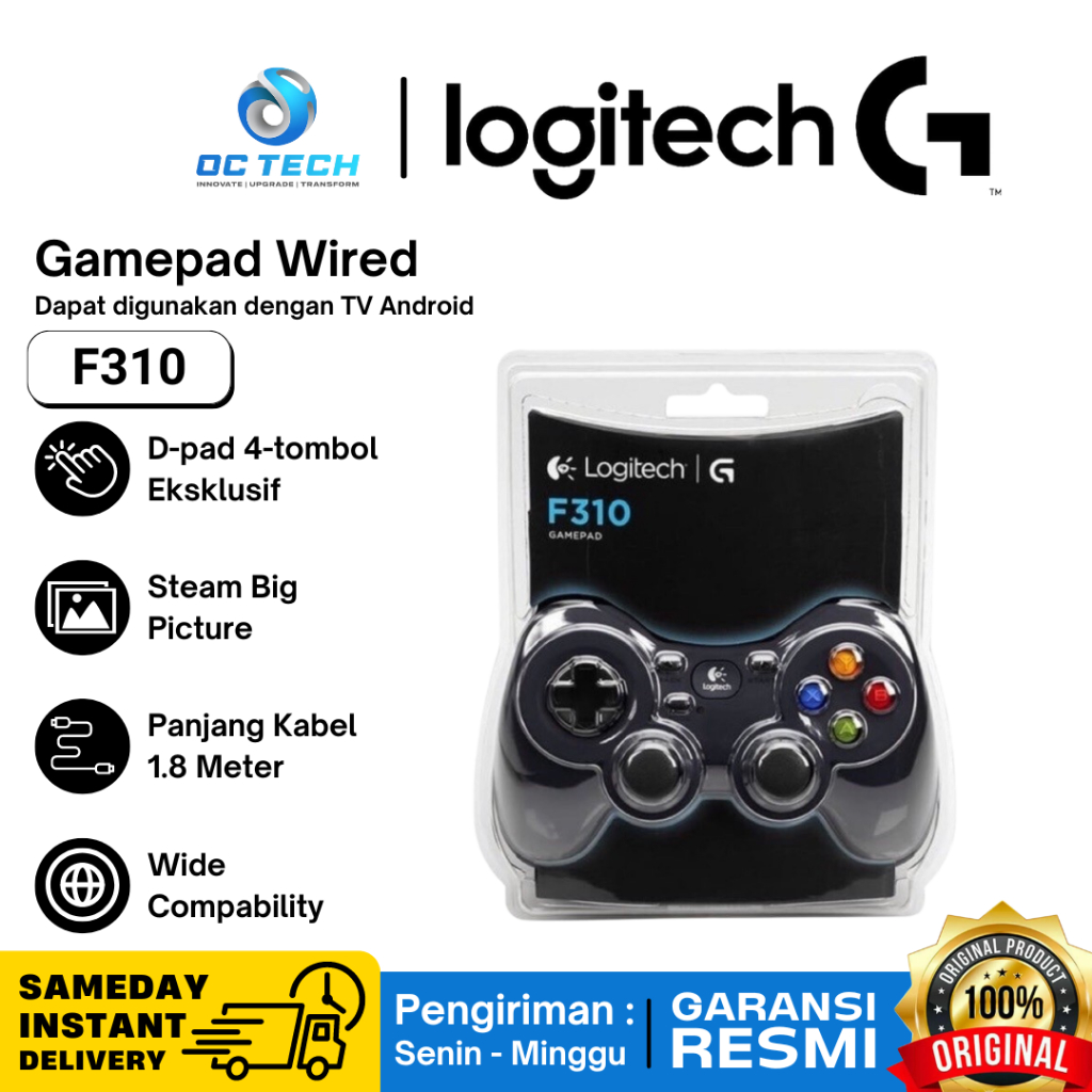 Jual Logitech F310 Gamepad Joystick Wired Joystick Kabel USB A untuk PC Android TV Laptop ...