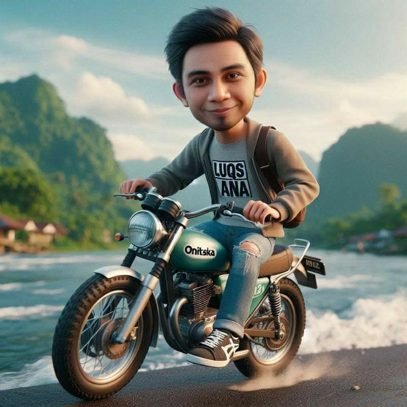 Jual Edit foto Karikatur Naik Motor | Shopee Indonesia