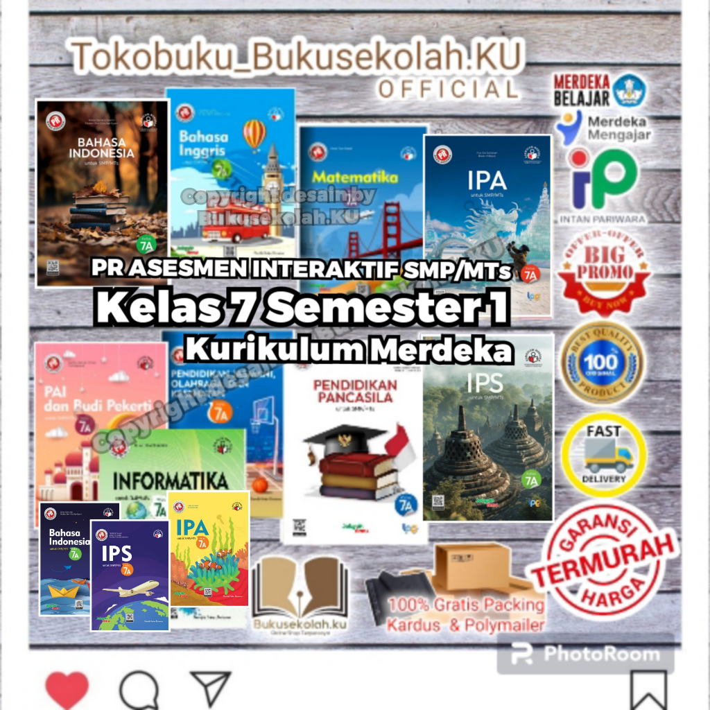 Jual diskon BUKU PR Interaktif Kurikulum Merdeka Kelas 7 Semester 1-2 SMP/MTs Terbaru 2024 INTAN ...
