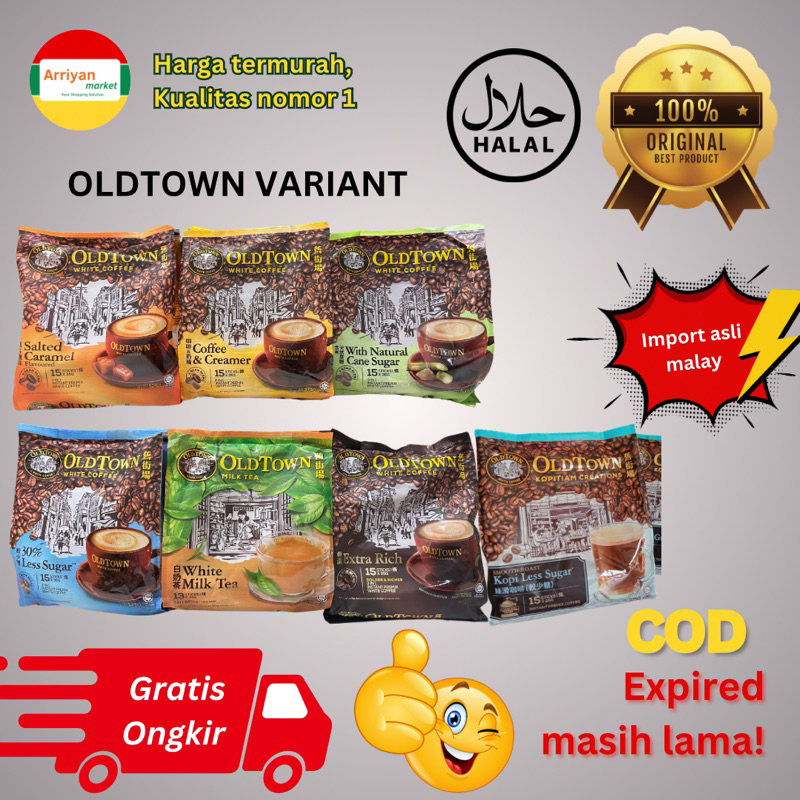 Jual OLD TOWN white coffee White milk tea / gula tebu asli / kopi Less ...