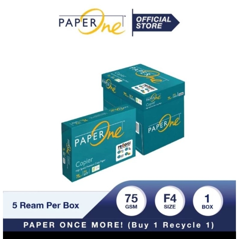Jual Kertas Hvs F4 75gr Paper One - Box isi 5 Rim. | Shopee Indonesia