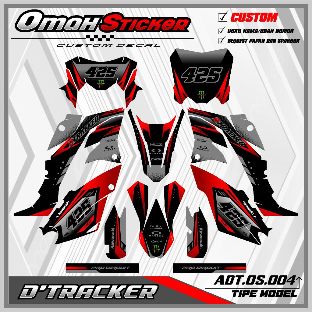 Jual Decal Kawasaki Dtracker Full Body, Stiker Dekal Dtracker Full Body ...