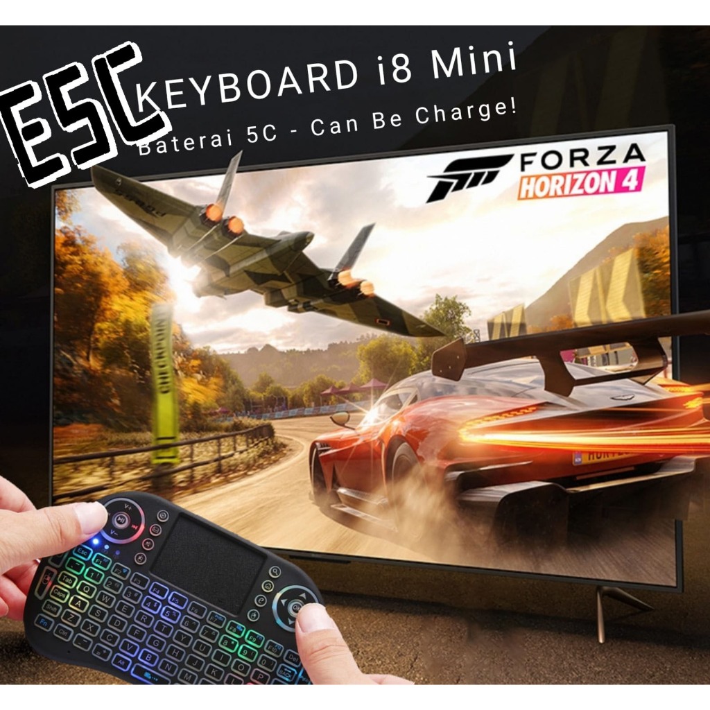 Jual ESC Remote Mini Wireless Keyboard i8 mini Touchpad LED Bisa ...