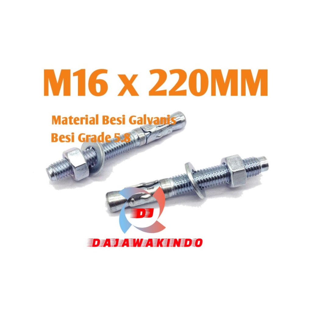 Jual Angkur Trubolt M16 x 220 / Wedge Anchor M16 x 220 Galvanis ...