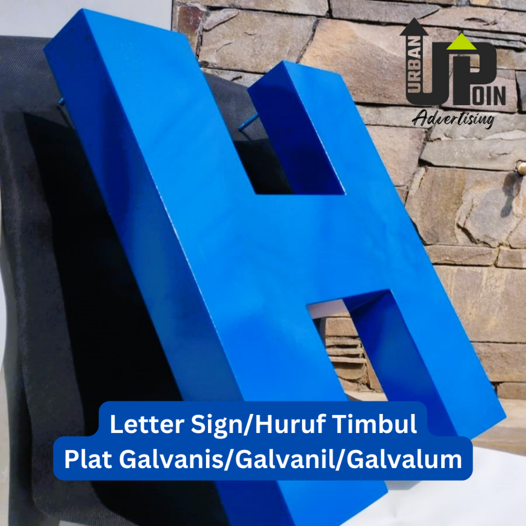 Jual Custom Huruf Timbul Plat Galvanis/Galvanil Logo Letter Sign Untuk ...