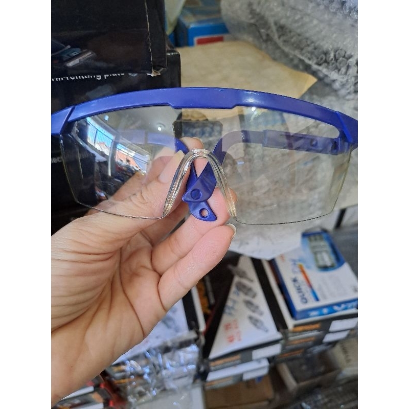 Jual Kacamata Gerinda CLEAR Bening FRAME BIRU Tangkai Adjustable Kaca ...