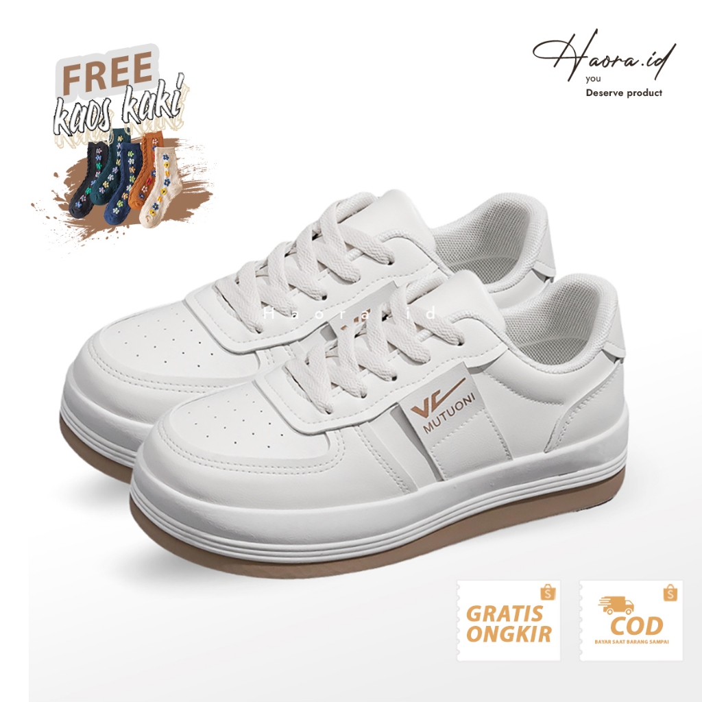 Jual Sepatu Wanita Putih Fashion Korea Sneakers Wanita Trendy HR23-Eros ...