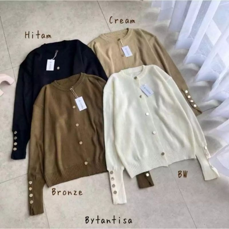 Jual AIRA Rajut Basic Knit Cardigan Rajut Lengan Panjang Wanita Cardy Premium Sweater Rajut ...