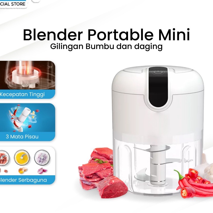 Jual FG2 Med USB Mini Chopper Portable Blender Gilingan Mini Bumbu dan ...