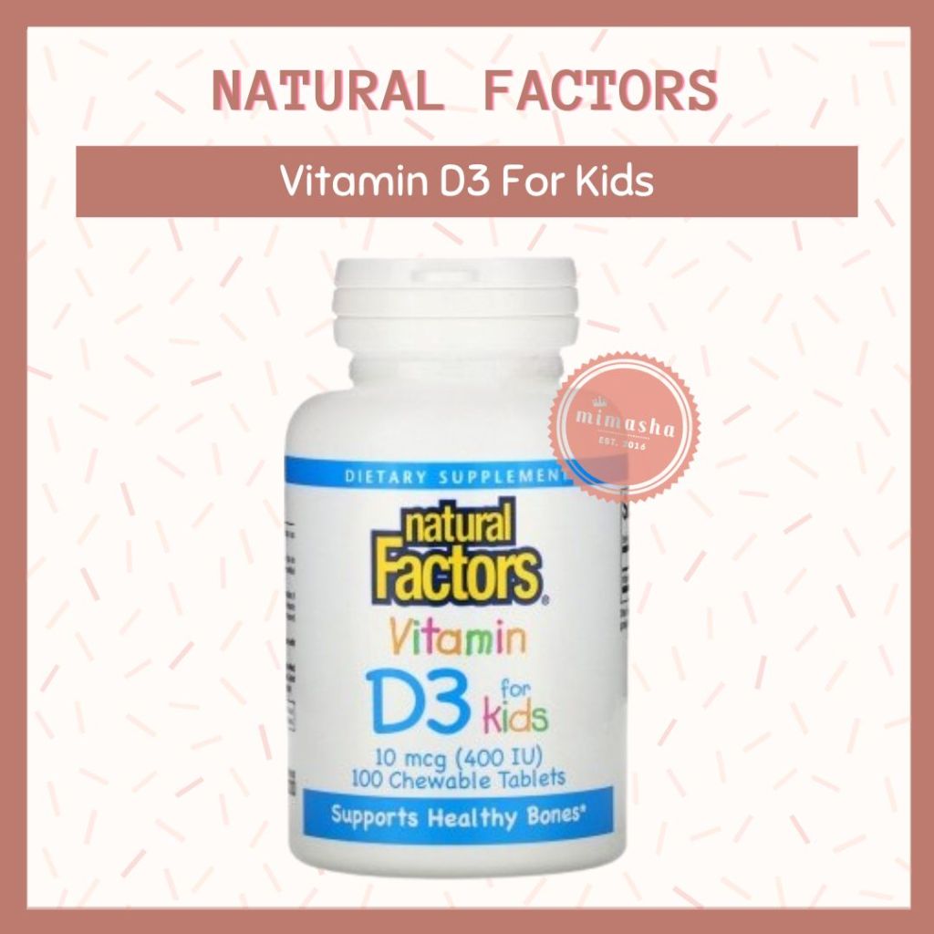 Jual Natural Factors Vitamin D3 For Kids 400IU 400 IU Vitamin D Anak ...