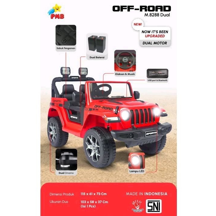Jual Mobil aki anak PMB 8288 EVA DUAL Dinamo Ban full karet | Shopee ...
