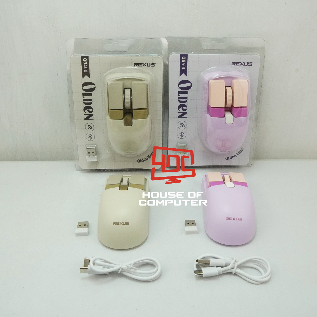 Jual MOUSE REXUS DUAL MODE WIRELESS BLUETOOTH QB400 OLDEN RETRO DESIGN ...