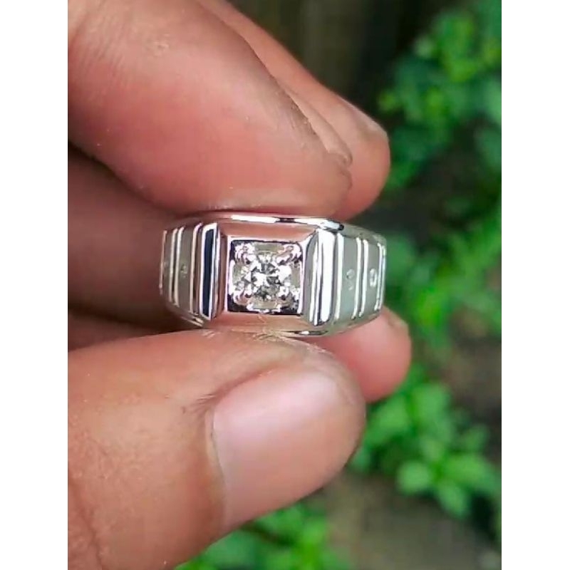 Jual Cincin perak berlian cincin cowo keren / cincin pria minimalis ...