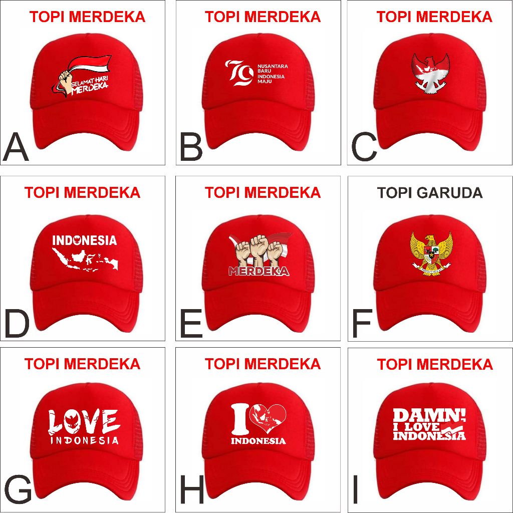 Jual TOPI MERDEKA 17 AGUSTUS EDISI merah putih lomba | Shopee Indonesia