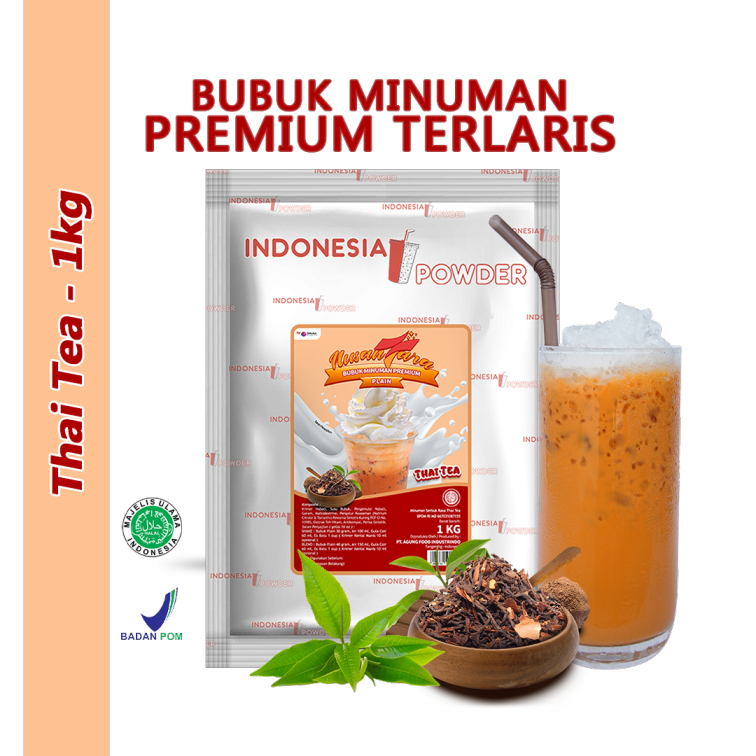 Jual Thai Tea Premium Plain 1Kg / Nusantara Powder / Tanpa Gula 1Kg ...