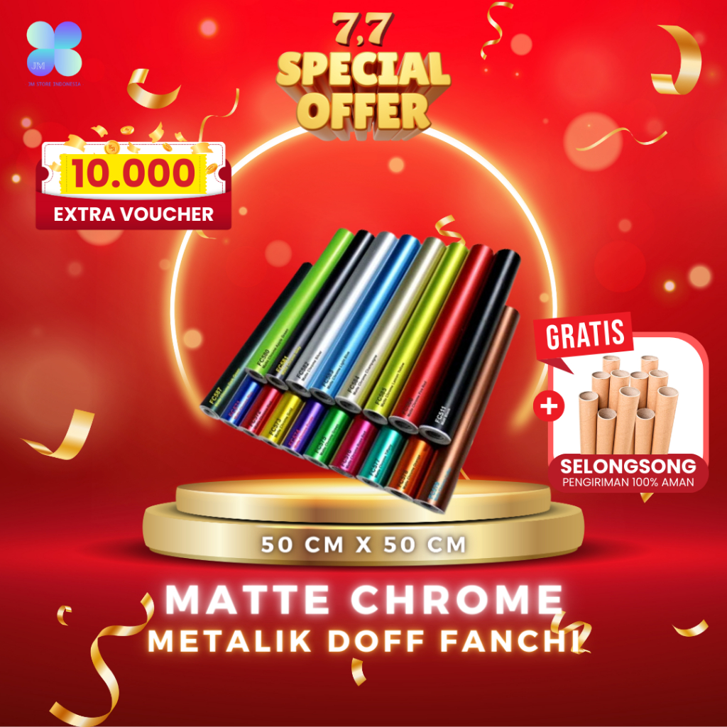Jual Stiker MATTE CHROME Fanchi Skotlet Sticker Metalik Doff Satin 50cm ...