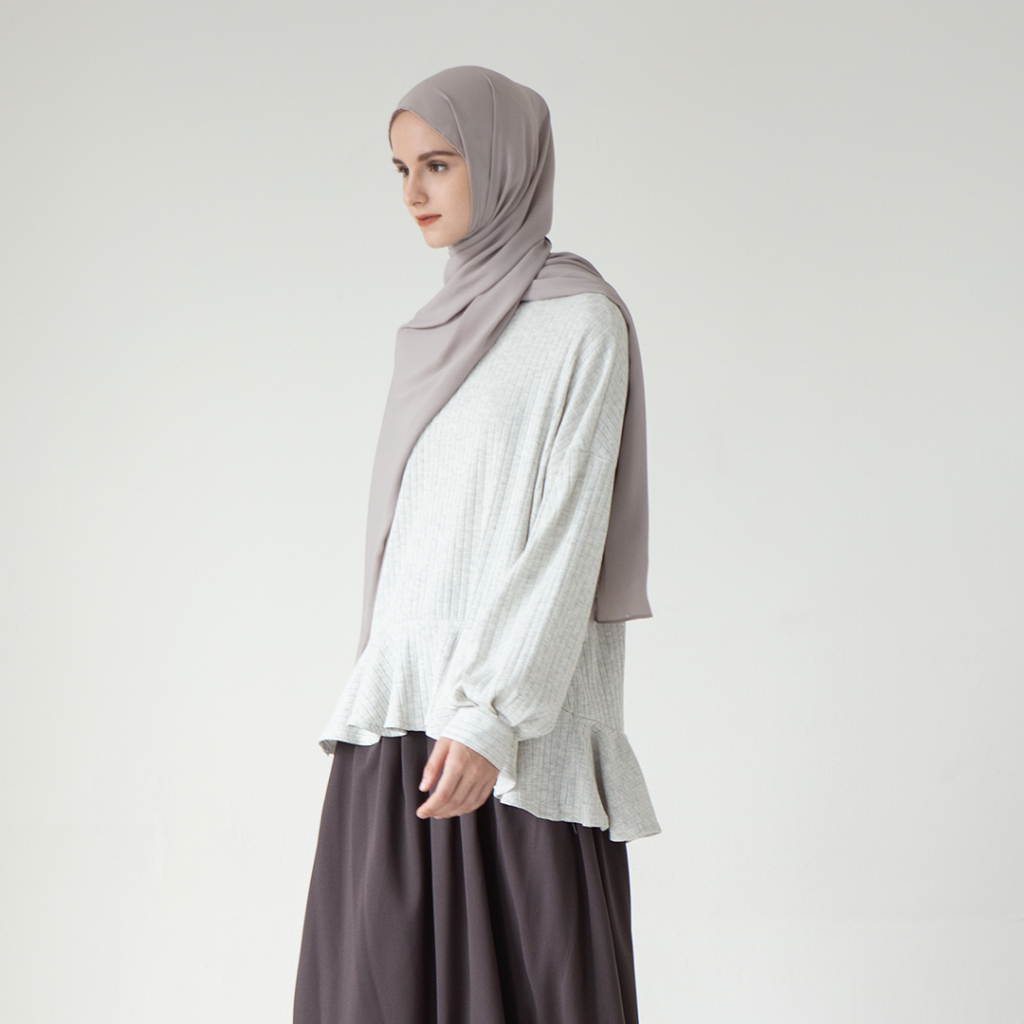 Jual Daru by Aska Label - Atasan katun knit wanita blouse rajut lengan ...