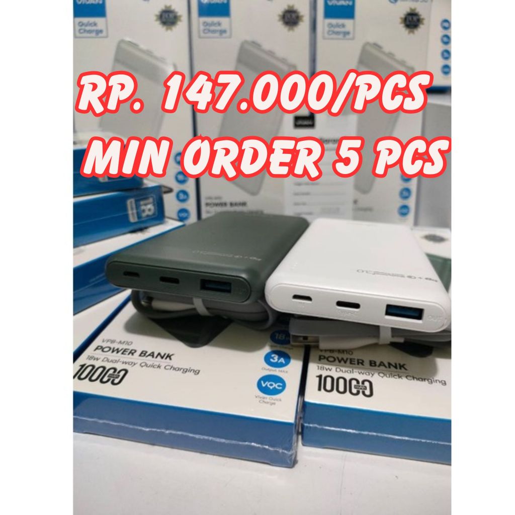 Jual Rp. 147.000 Min 5 Pcs // Powerbank VIVAN VPB-M10 10.000 mAh ...