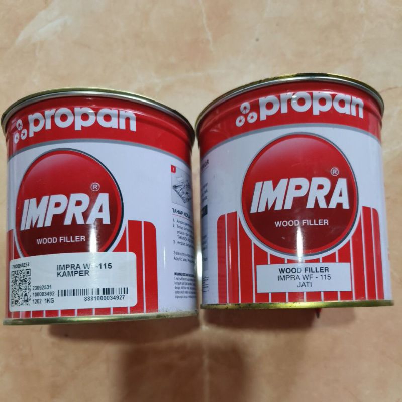 Jual propan impra woodfiller 1kg jati/ kamper dempul kayu | Shopee ...