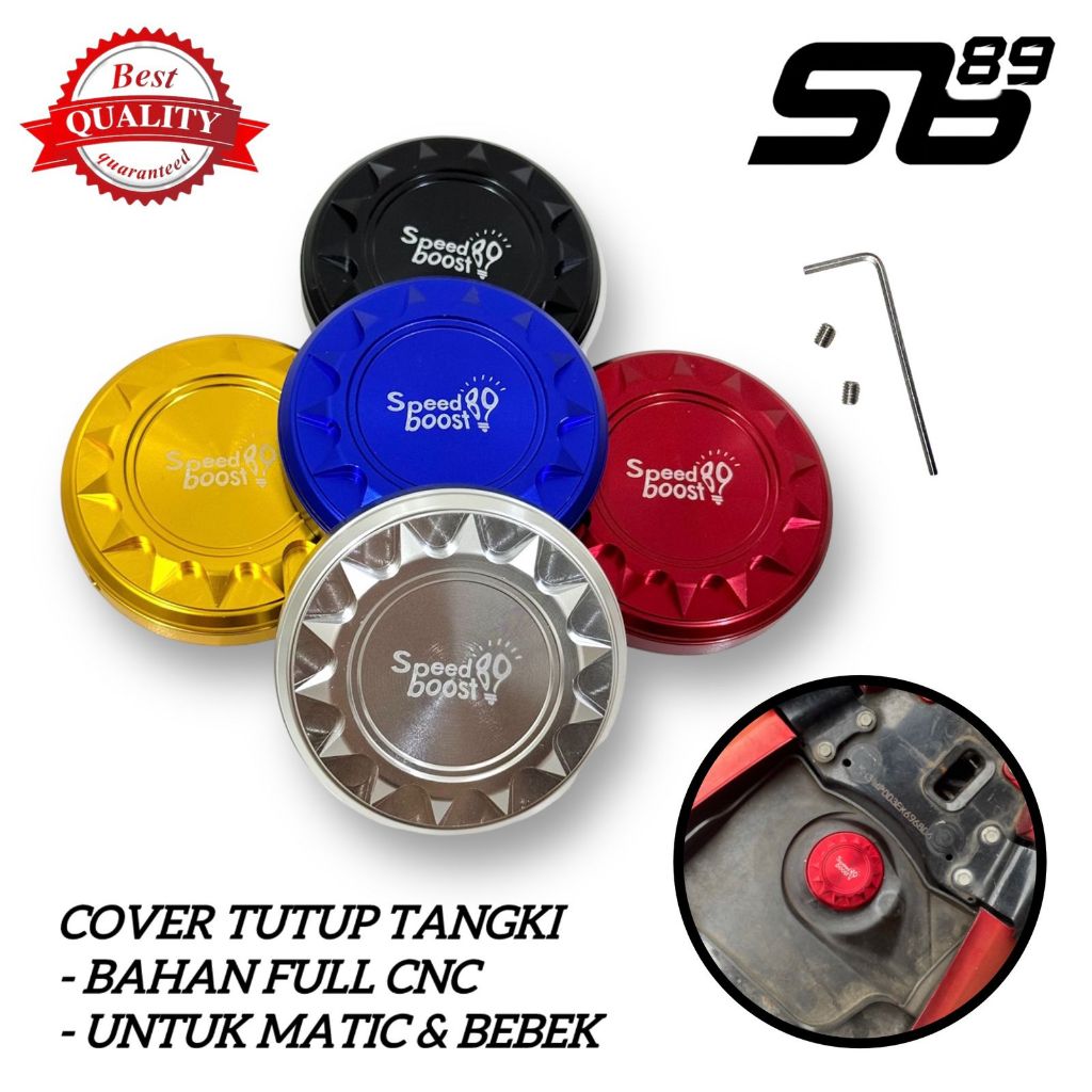 Jual Cover Tutup Tangki Motor Merek SPEEDBOOST89 Original CNC Bisa ...