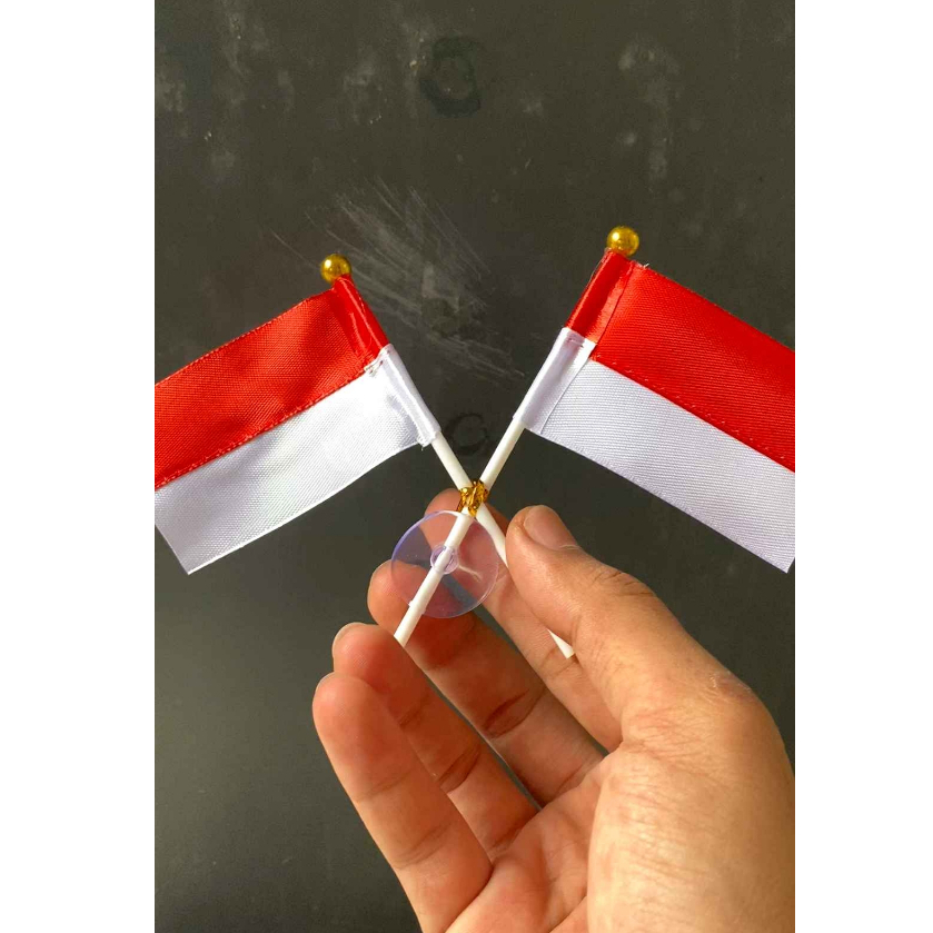 Jual Bendera Tempel Kaca Merah Putih / Bendera silang hiasan dekorasi ...