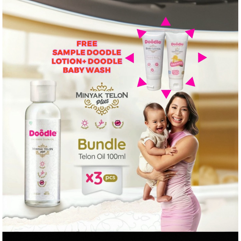 Jual Bundling Doodle Minyak Telon 100 ml x 3 Pcs Free Sampel Doodle ...