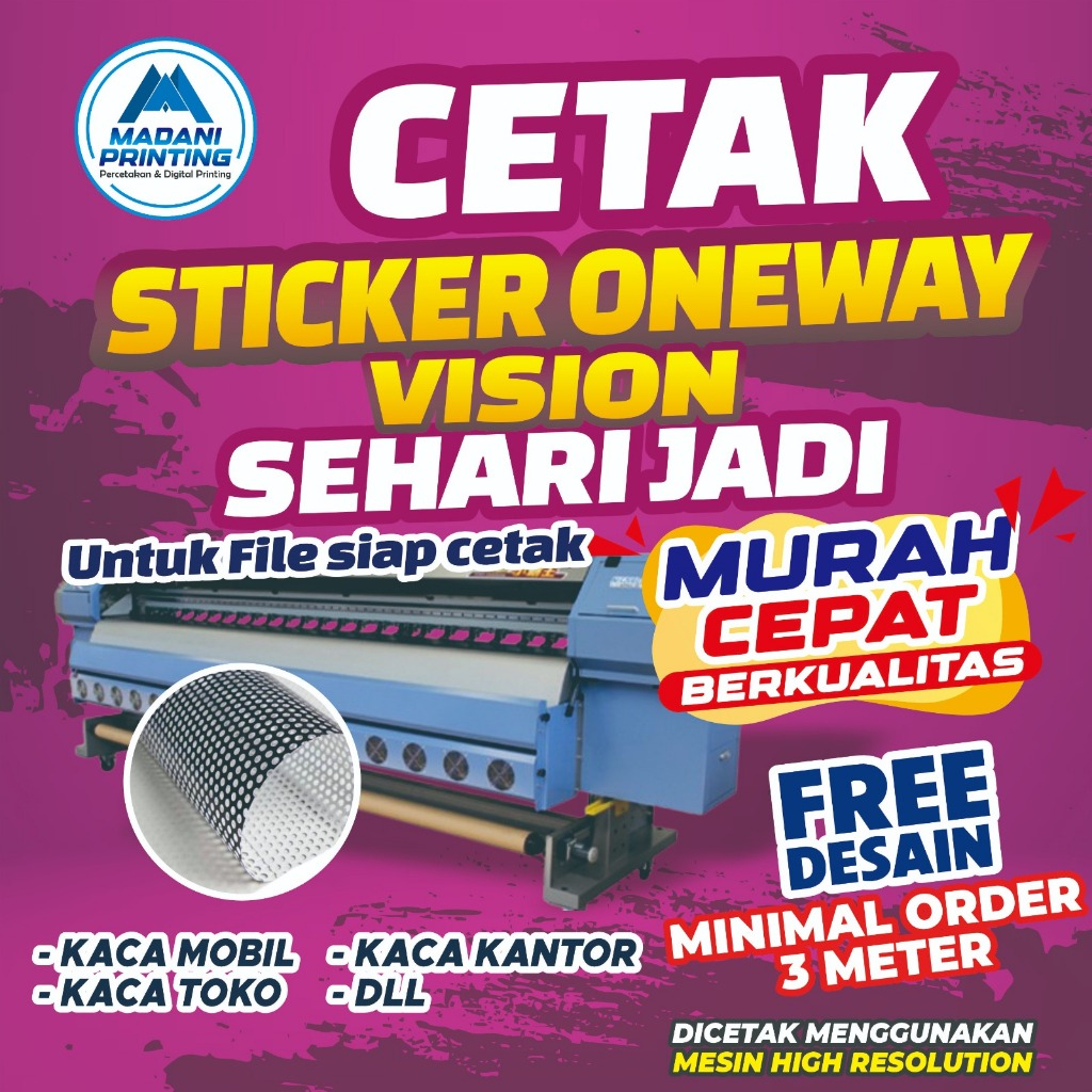 Jual Cetak stiker ONEWAY VISION, Stiker Bolong untuk Kaca Rumah, Kaca ...