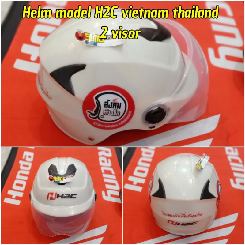 Jual Helm model h2c vietnam thailand index honda visor bening pendek ...