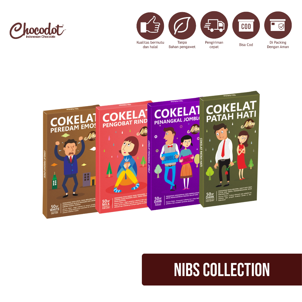 Jual Coklat Chocodot Nibs Collection 50gr | Shopee Indonesia