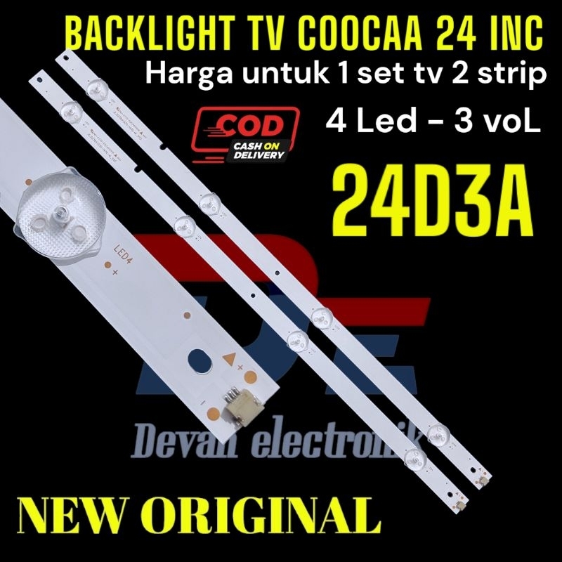 Jual BACKLIGHT TV LED COOCAA 24 INC 24D3A LAMPU LED BL TV COOCAA 24D3A BL COOCA 24 INC 3V 4K ...
