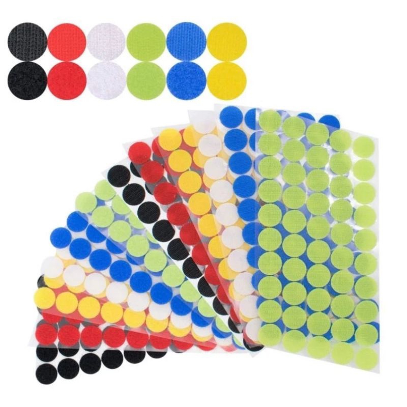 Jual (6 pasang) velcro bulat / dot magic tape 10 mm (1 cm) | Shopee ...