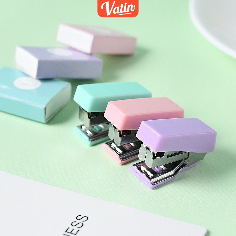 Jual Stapler Set/stapler mini cute staples portabel macaron color ...