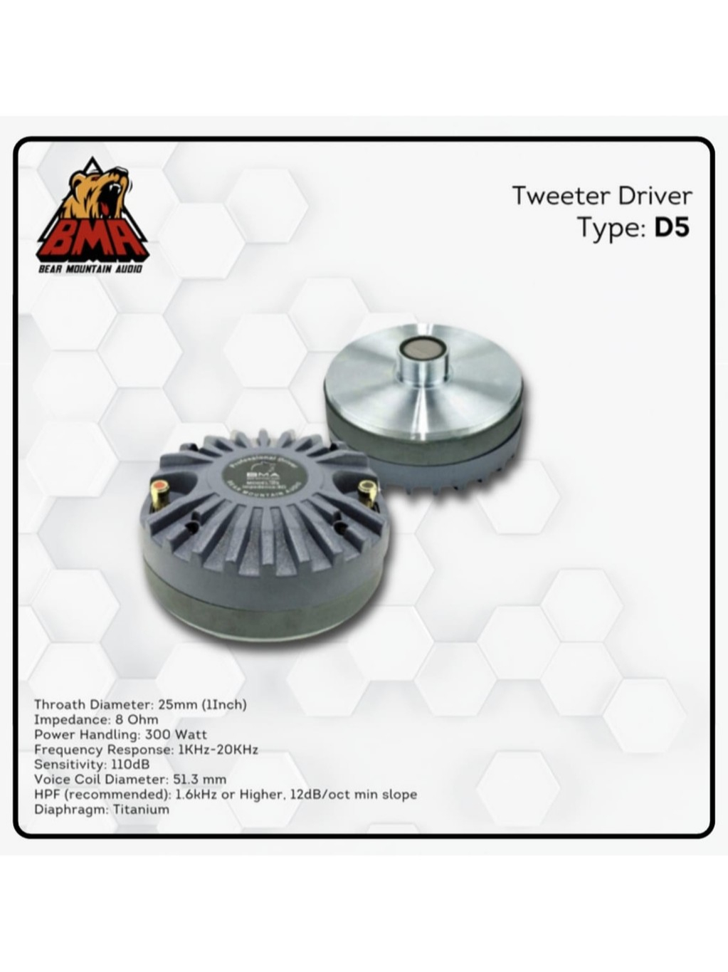 Jual DRIVER TWEETER BMA D5 700W PROFESIONAL TWITER TWITTER PROFESIONAL TWITER TWETER AUDIO D5 ...