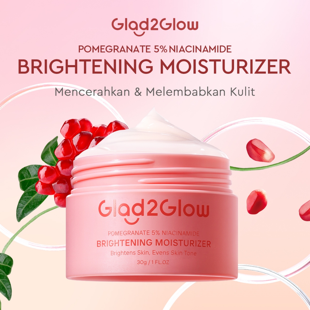 Jual Glad2glow Pomegranate Niacinamide Brightening Moisturizer 30g