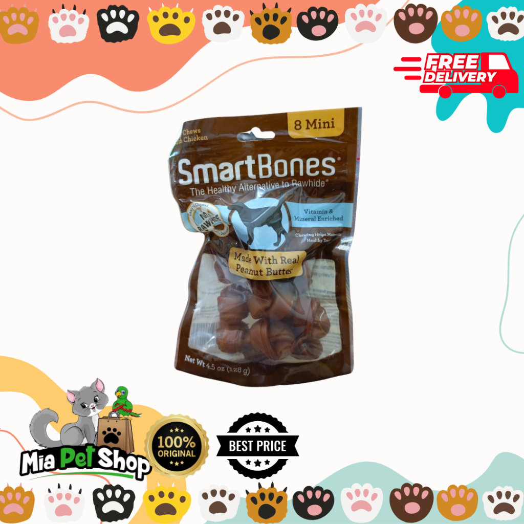 Jual Dog Snack Smart Bones 8 Mini 4 Rasa 128 G | Shopee Indonesia