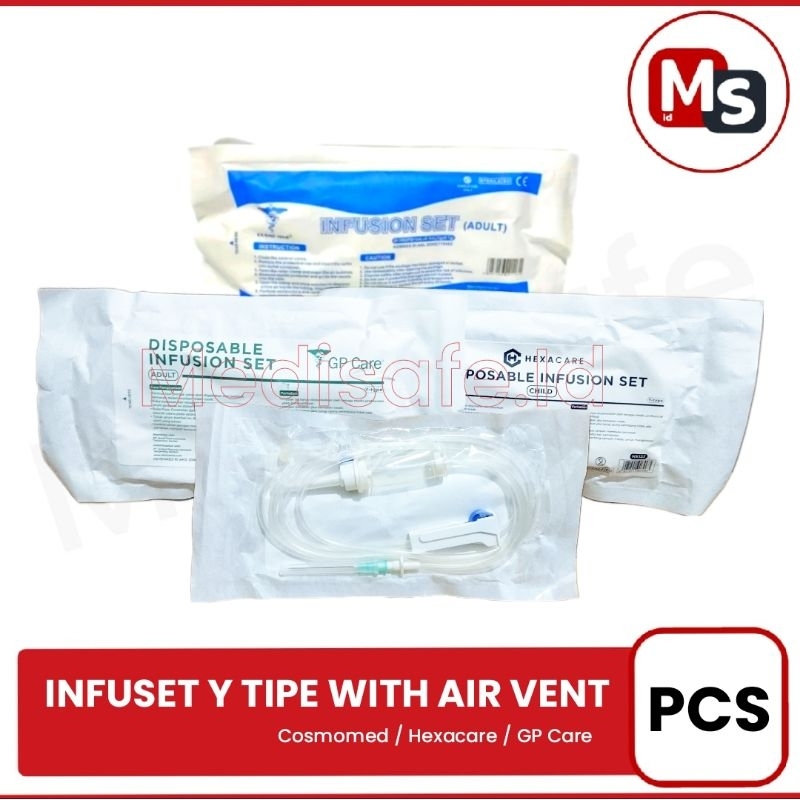 Jual Medisafe Infuset Y Tipe + Air Vent Infusion Set / Satuan | Shopee ...